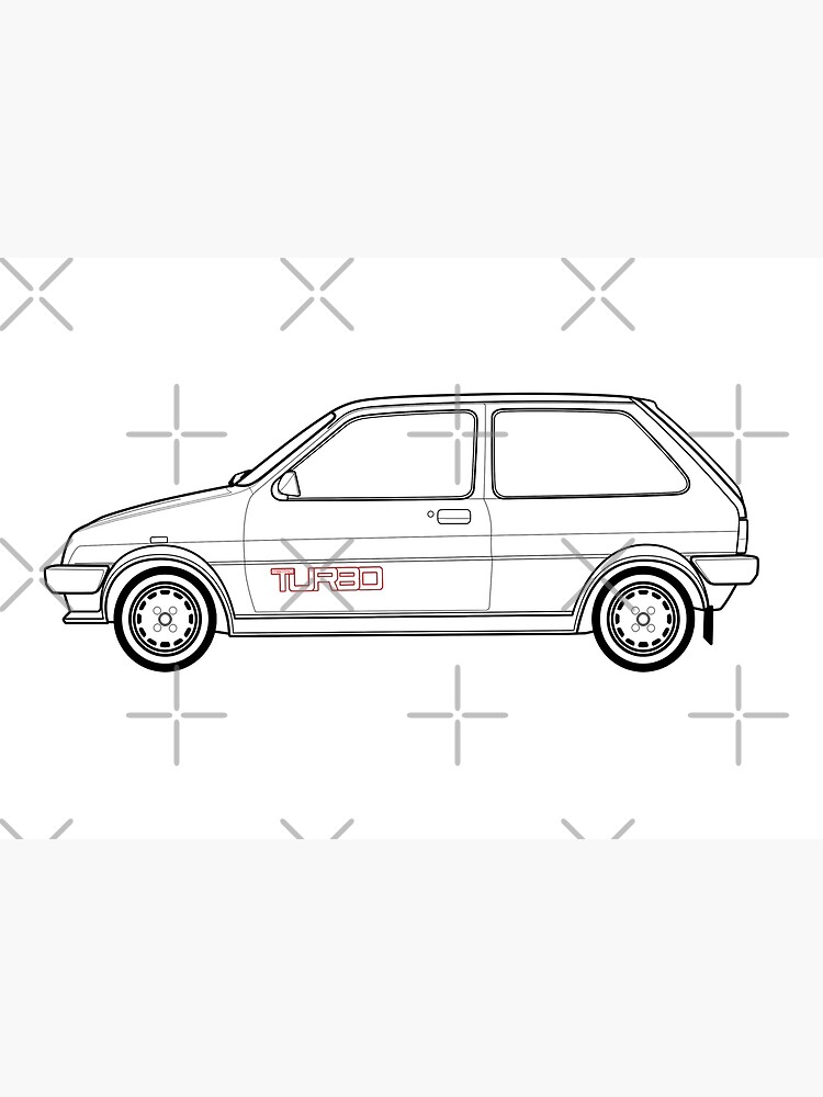 "MG Metro Turbo Line drawing" Art Print by RJWautographics | Redbubble