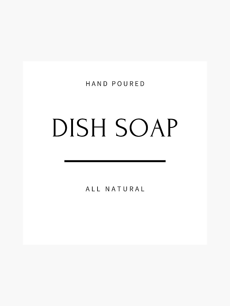 "Pantry/Kitchen Label - Dish Soap, all natural, hand poured (square ...