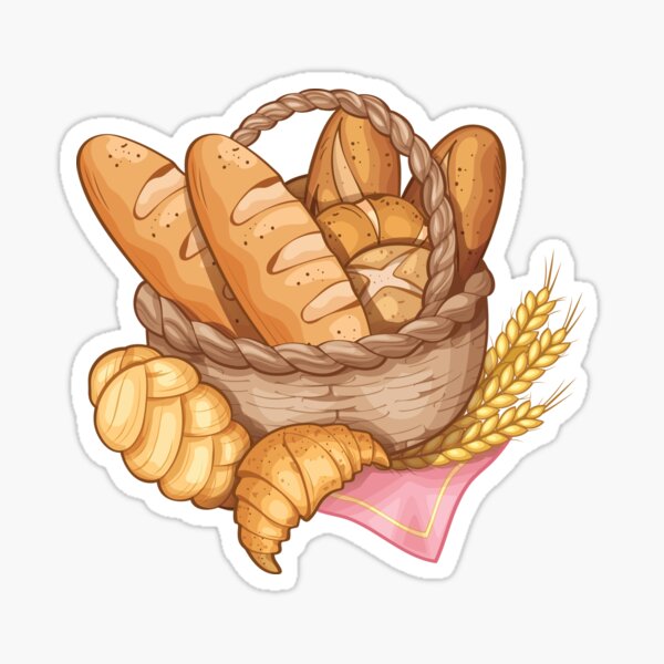 "Basket Full of Bread" Sticker by NiftyTrinket | Redbubble