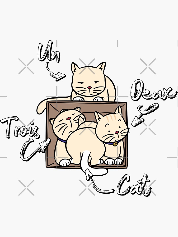 "Un, Deux, Trois, Cat! Cat Meme" Sticker by SeizeTheCat | Redbubble