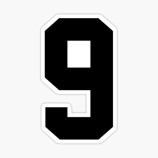 "Number 9 Black Color" Sticker for Sale by YoctoWar | Redbubble