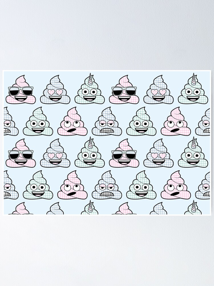"Gingham poop emoji pattern" Poster by Eenig | Redbubble