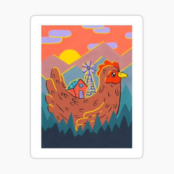 "Chicken Farm" Sticker for Sale by CamoranR | Redbubble