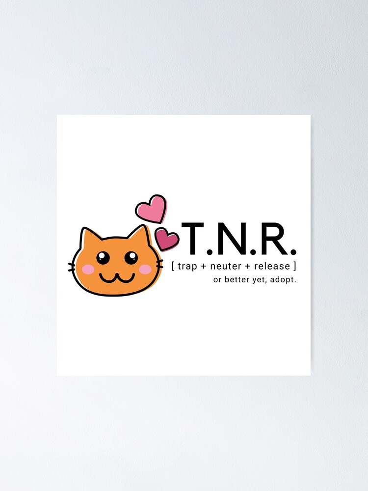 "TNR trap neuter release Cute Cat Design" Poster for Sale by ...