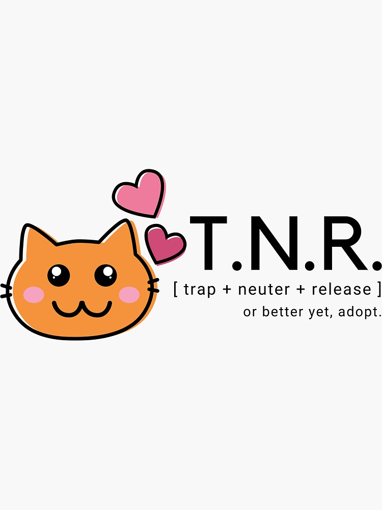 "TNR trap neuter release Cute Cat Design" Sticker for Sale by ...