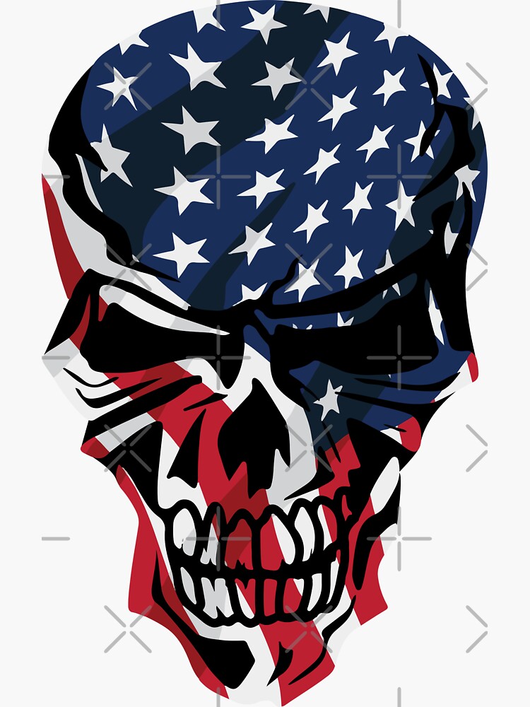 "American Flag Skull " Sticker for Sale by kanugi | Redbubble