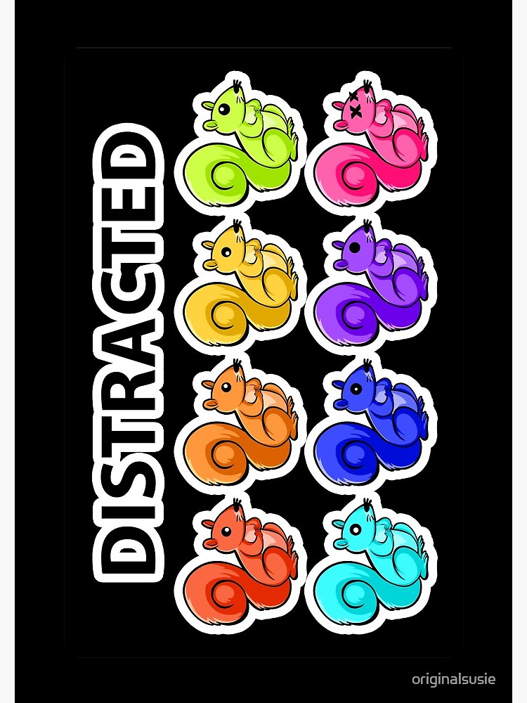 "So DiStraCtED SQUIRREL brain - funny & cute ADHD awareness cartoon ...