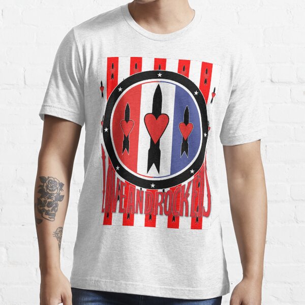 "Love And Rockets - Red And White Stripe Background." T-shirt for Sale ...