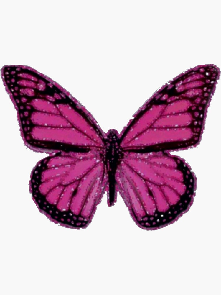 "hot pink butterfly" Sticker for Sale by alexcrewe | Redbubble