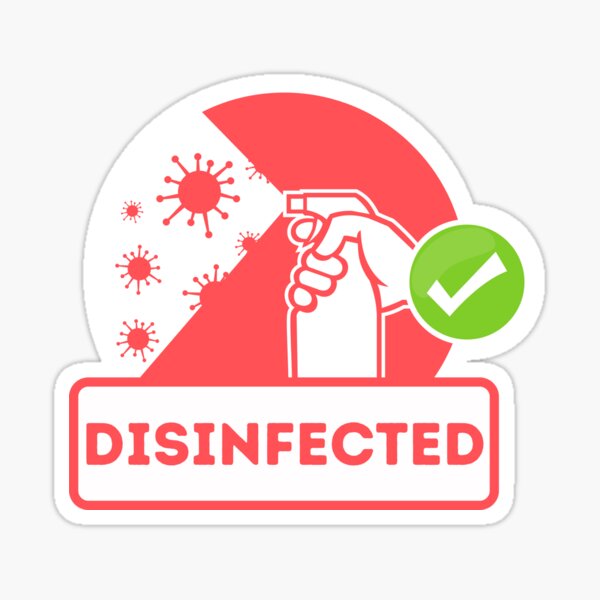 "DISINFECTED sign for Vacation Rentals" Sticker for Sale by IronMark19 ...