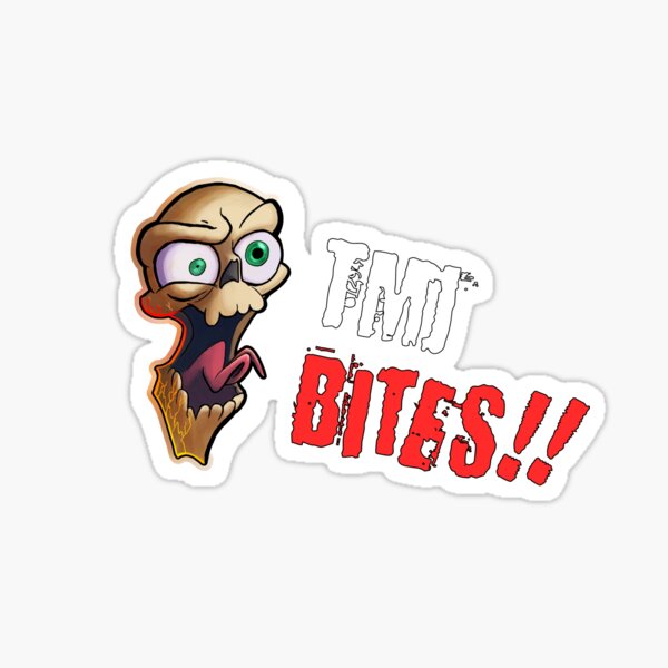 "TMJ BITES! Screamin' Skull" Sticker for Sale by Pixelvania | Redbubble