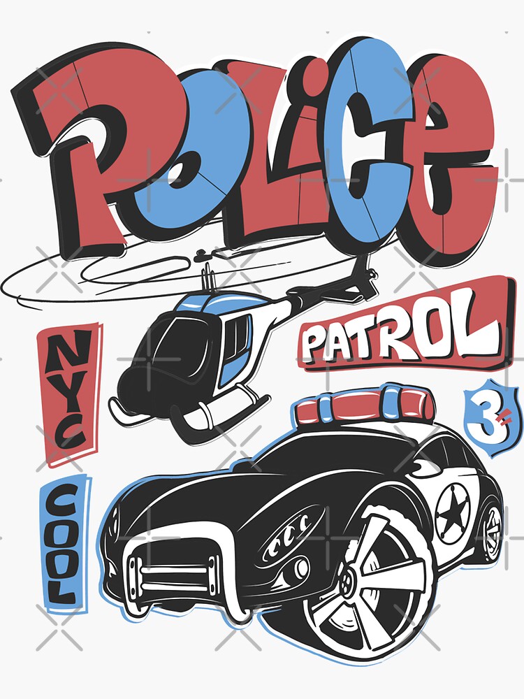 "Cool NYC Police Patrol" Sticker for Sale by qudkin | Redbubble