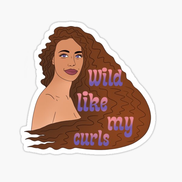 "Wild like my curls" Sticker for Sale by Cute-but-crazy | Redbubble