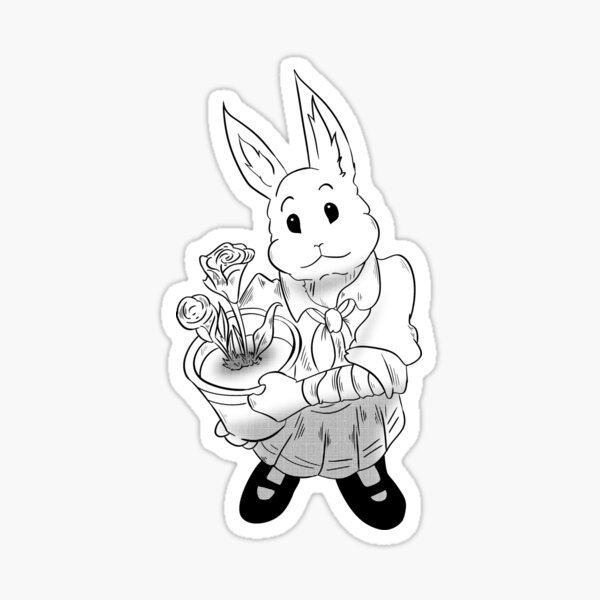 "White Bunny" Sticker for Sale by 0l-Fox-l0 | Redbubble