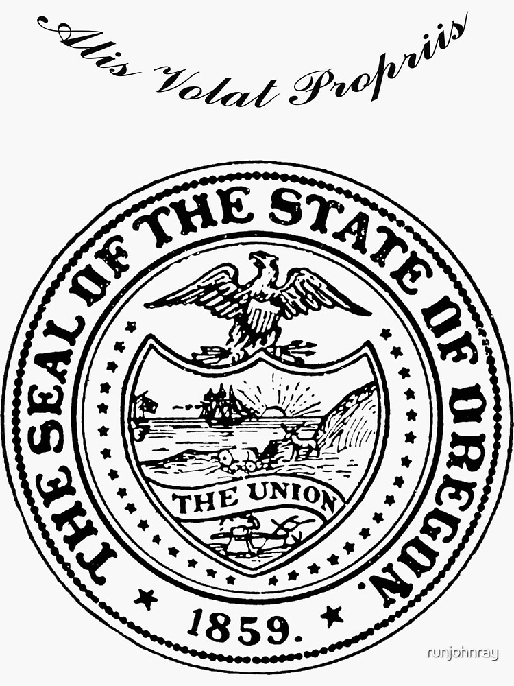 "Oregon State Motto" Sticker by runjohnray | Redbubble