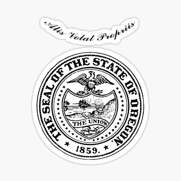 "Oregon State Motto" Sticker by runjohnray | Redbubble