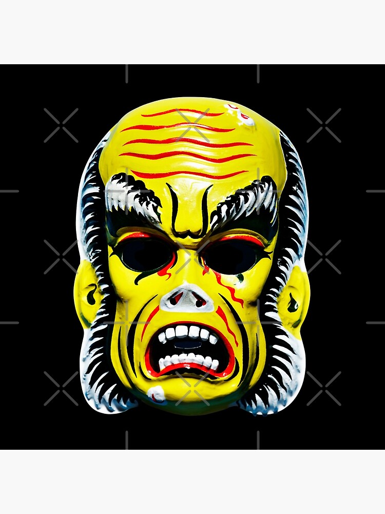 "Vintage SCREAMING OLD MAN GHOUL Retro Halloween Face Mask" Art Board ...