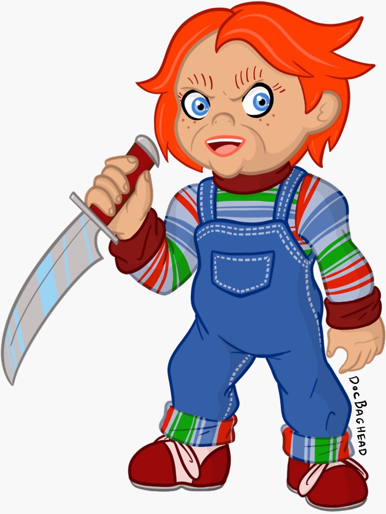 Pegatina «Asesino de dibujos animados 6» de DocBaghead | Redbubble