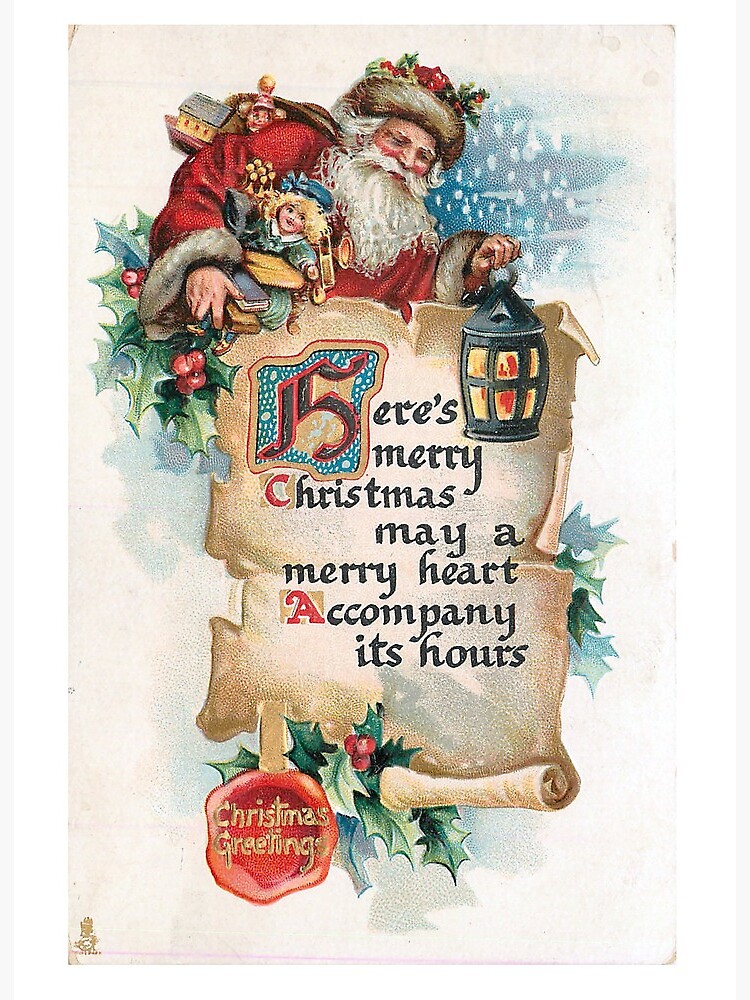 "Vintage Santa Claus Postcard (1912)" Art Board Print for Sale by ...