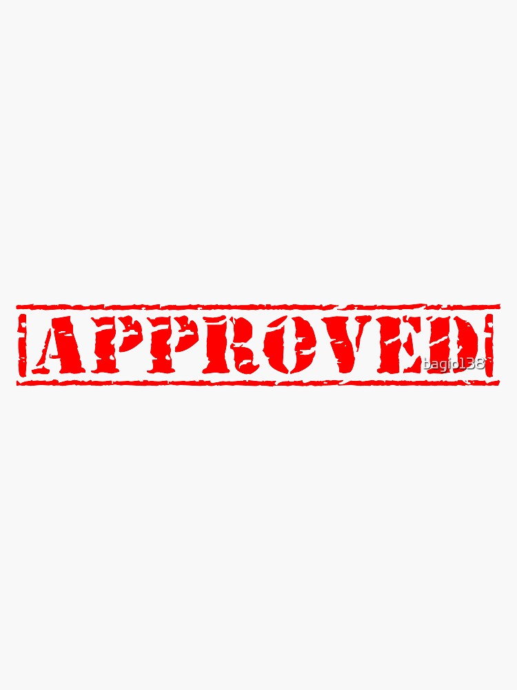 "Stamp of approval" Sticker for Sale by bagio138 | Redbubble