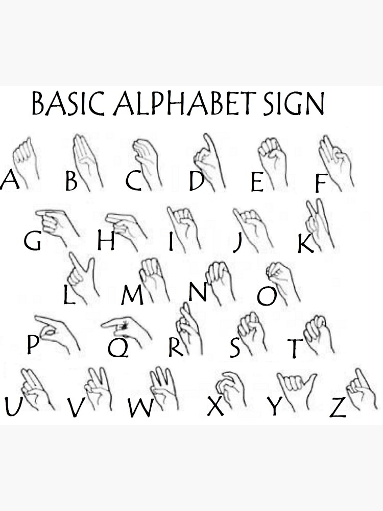 "Basic Alphabet Sign" Sticker by evepuyat | Redbubble