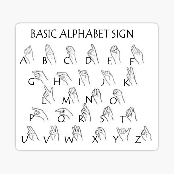 "Basic Alphabet Sign" Sticker by evepuyat | Redbubble