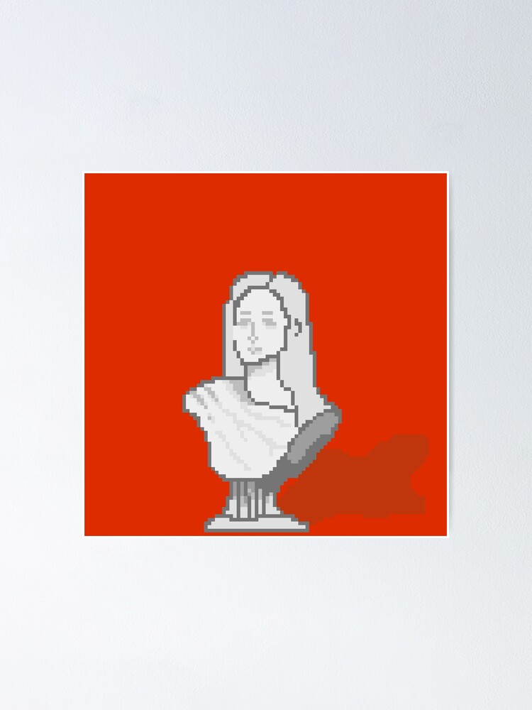 "Pixel Greek Statue Bust" Poster for Sale by snizzyizzy | Redbubble