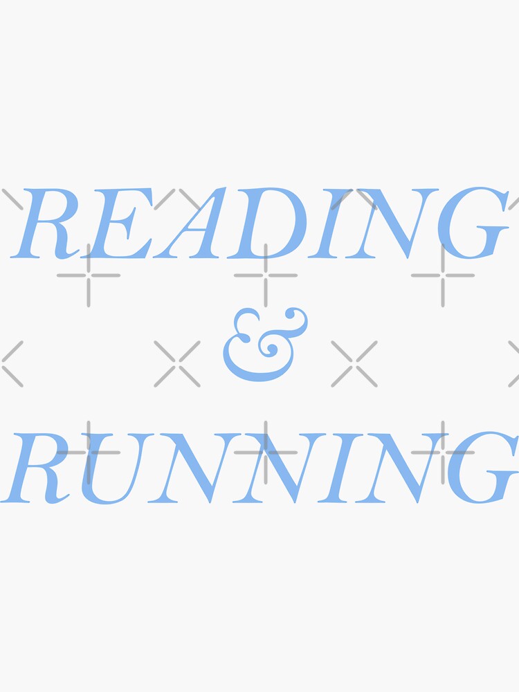 "Reading and Running - Blue" Sticker for Sale by theloneblonde | Redbubble