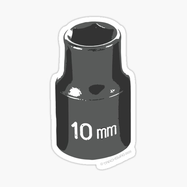 "FOUND IT! 10mm socket (dark)" Sticker for Sale by TrackSwag | Redbubble