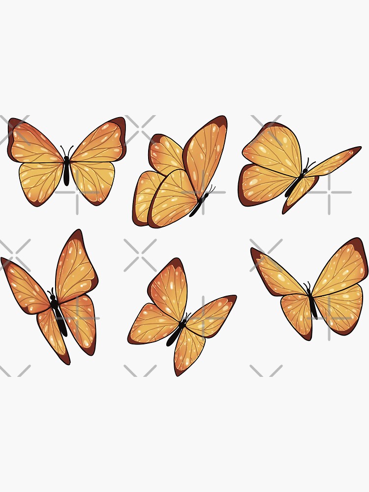 "Yellow butterfly sticker pack" Sticker for Sale by Itsacuteart | Redbubble