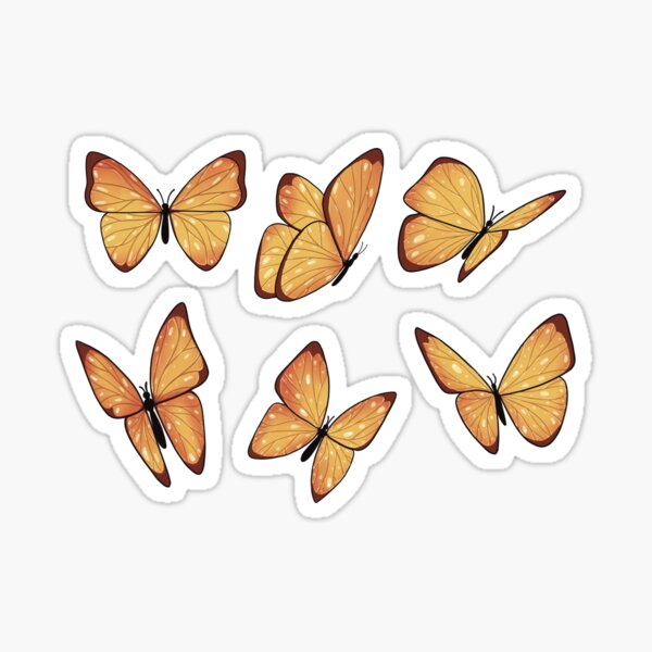 "Yellow butterfly sticker pack" Sticker for Sale by Itsacuteart | Redbubble