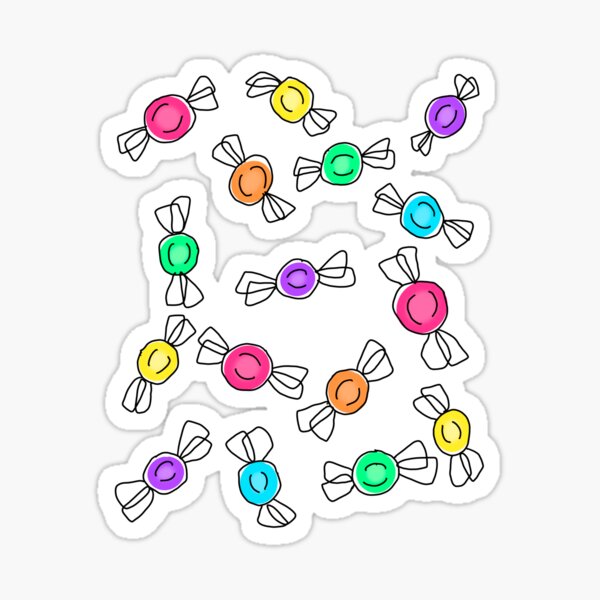 "rainbow hard candy illustration" Sticker by EmiGdesigns | Redbubble