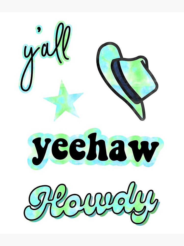 "beach watercolor yeehaw south pack" Art Print by thepackmachine ...