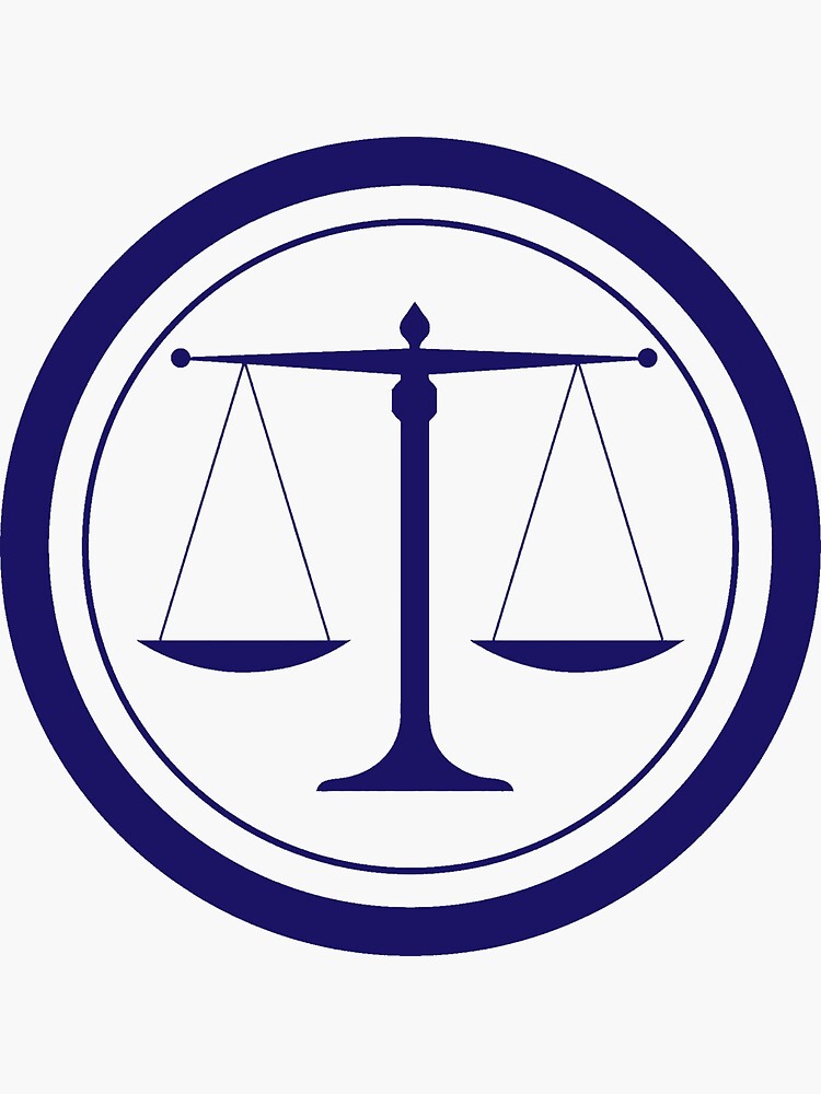 "Blue Scales of Justice Silhouette" Sticker for Sale by pdgraphics ...