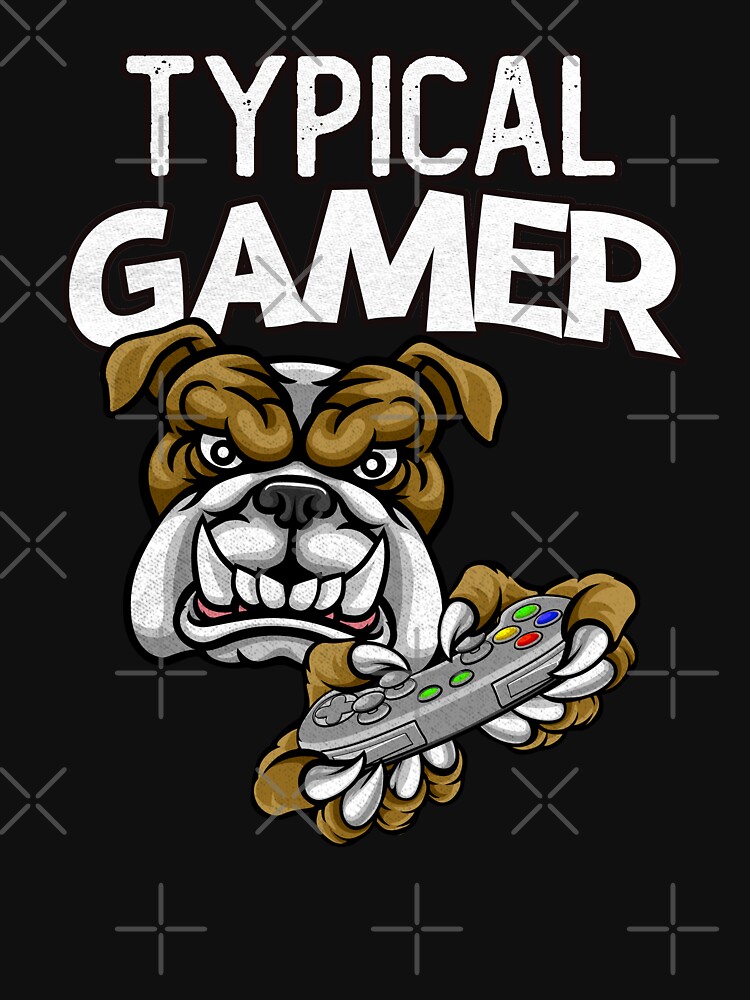"Typical Gamer Cartoon Bulldog" T-shirt for Sale by Rawsky | Redbubble ...
