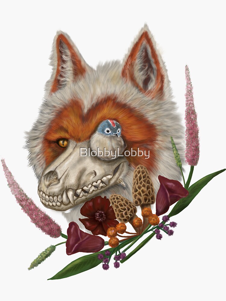 "undead fox" Sticker for Sale by BlobbyLobby | Redbubble