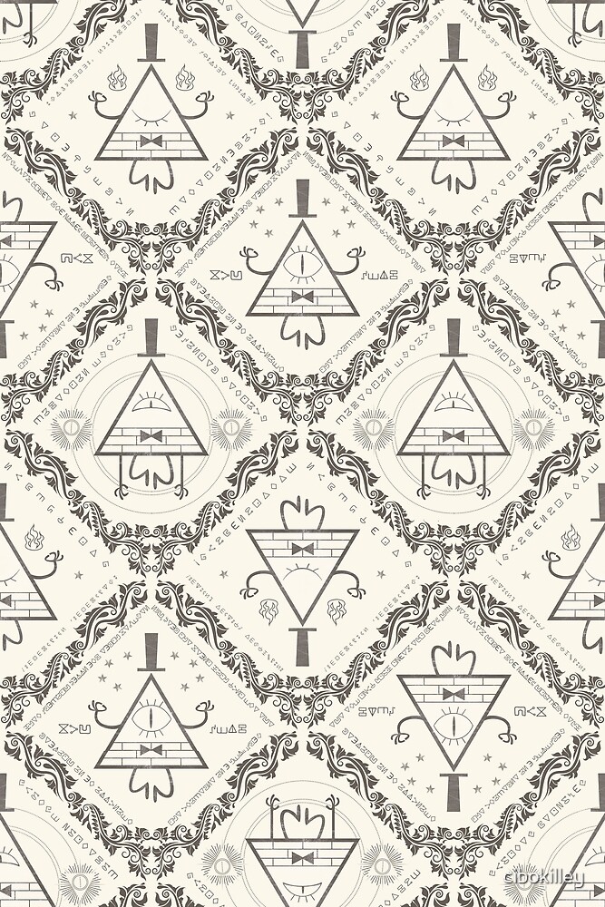 "BILL CIPHER Gravity Falls wallpaper pattern white" by cibokilley ...