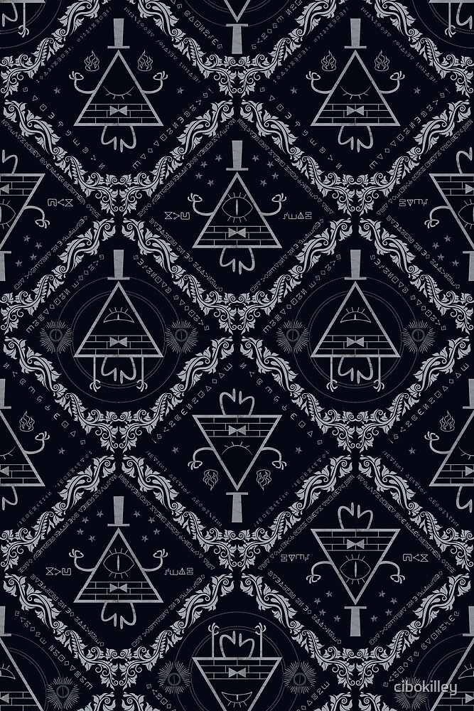 "BILL CIPHER Gravity Falls wallpaper pattern" by cibokilley | Redbubble