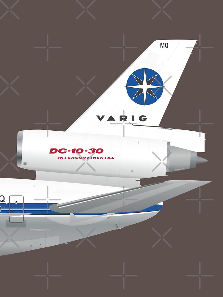 "Wings In Uniform - DC-10 - Varig Brasil 70s" T-shirt for Sale by ...