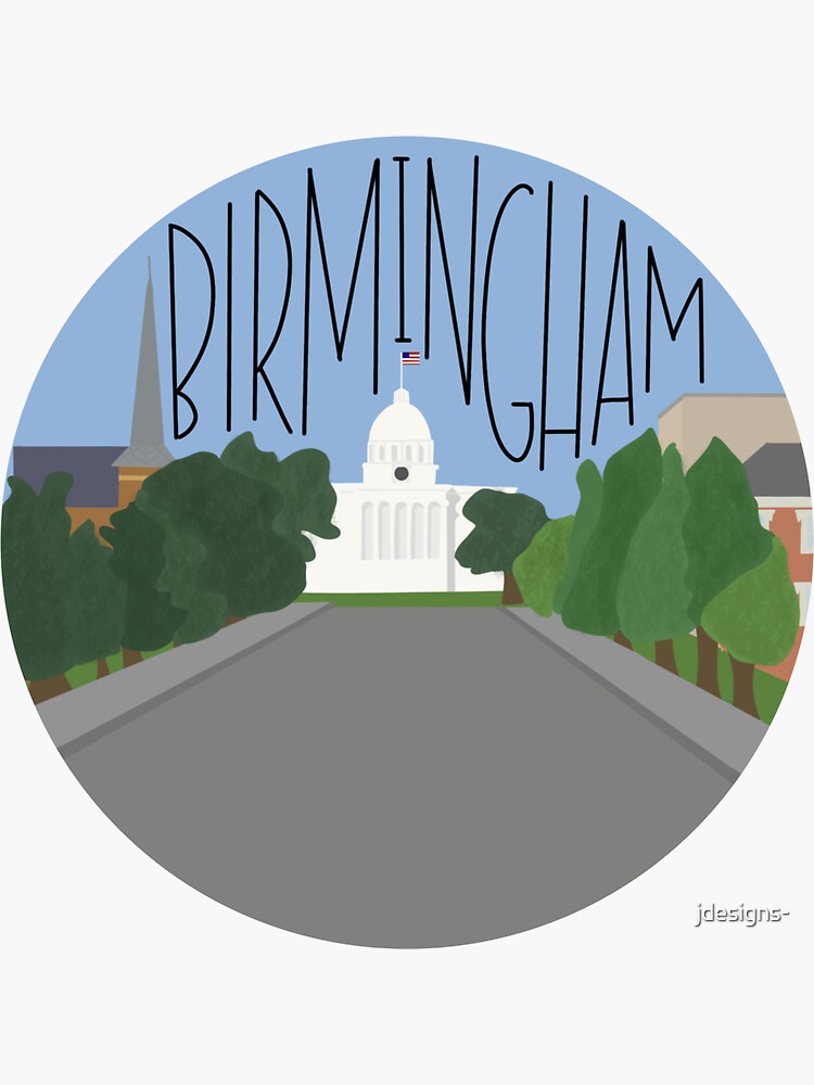 "Birmingham " Sticker for Sale by jdesigns- | Redbubble