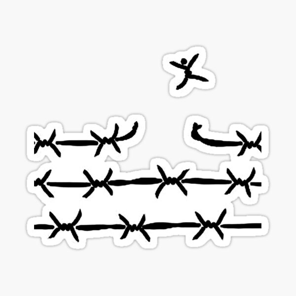 "Simple design, classic barbed wire." Sticker by twba1 | Redbubble