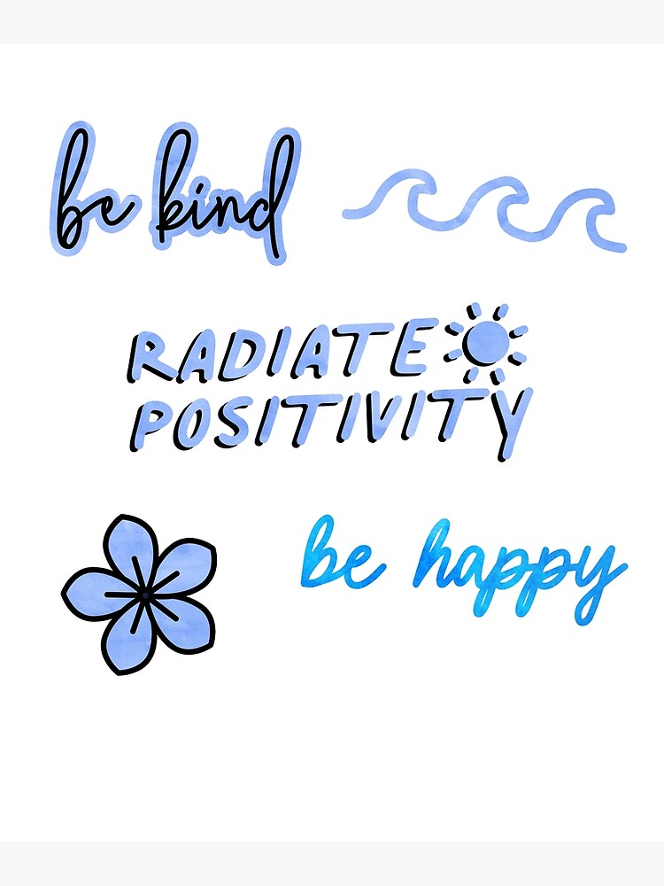 "blue watercolor be kind cute pack" Poster by summerpositif | Redbubble