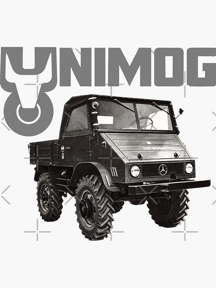 "UNIMOG oldschool" Sticker for Sale by Groenendijk | Redbubble