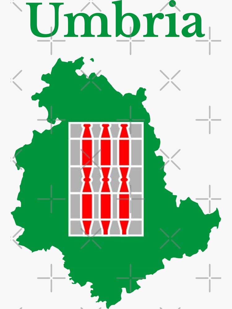 "Umbria Map Flag, Italy, Italian Region." Sticker for Sale by ...