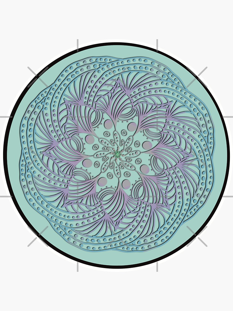 "Pastel Papercut Teal Mandela" Sticker for Sale by SailAwaySticker ...