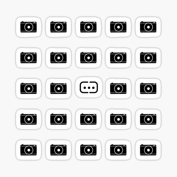 "camera - planner sticker pack - black" Sticker for Sale by capchions ...