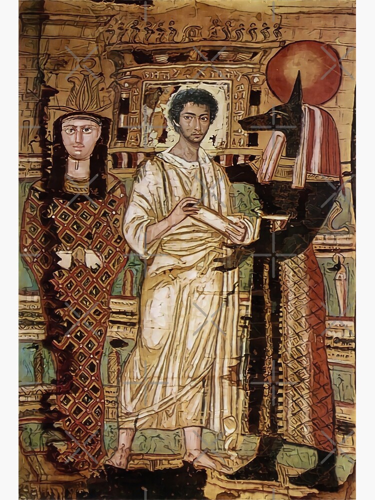 "Egyptian Greco-Roman Period funerary shroud, showing Anubis, Osiris ...