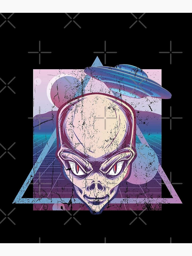 "Retro Synthwave Alien UFO" Poster for Sale by BGCollections | Redbubble