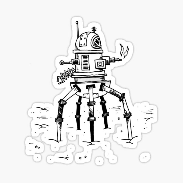 "Robot Terminator" Sticker for Sale by awcomix | Redbubble