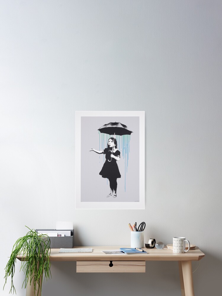 "Banksy Umbrella Girl With Rain New Orleans " Poster for Sale by WE-ARE ...